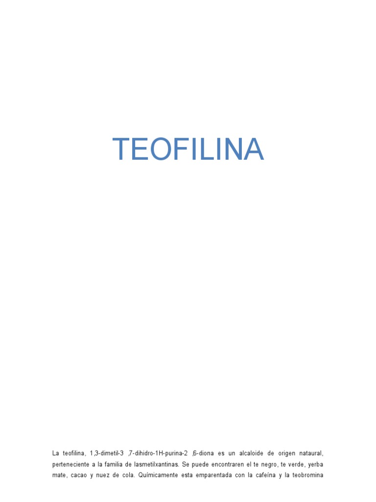 Teofilina | PDF | Inhibidor de la enzima | Cromatografía líquida de alto rendimiento