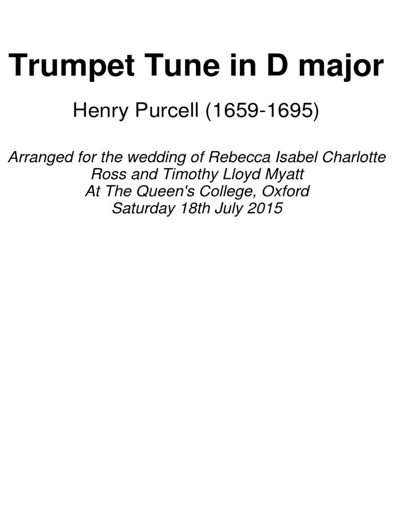 Trumpet Tune in D Major | PDF