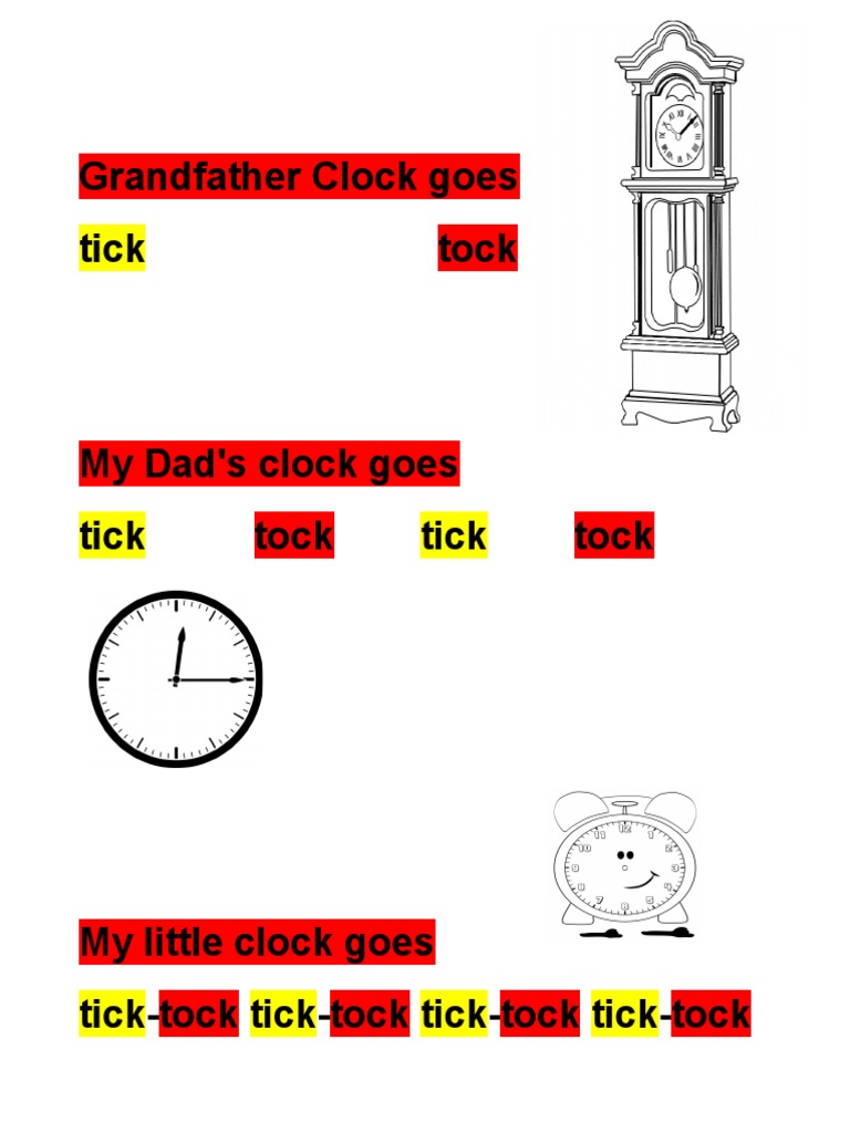 Grandfather Clock Goes Tick Tock | PDF