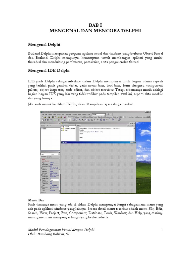 Panduan Pemrograman dengan Delphi | PDF