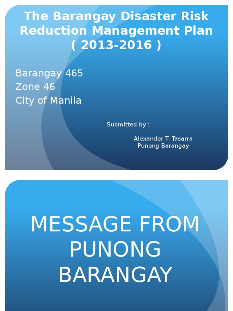 Barangay Risk Reduction Management | Download Free PDF | Disaster Risk ...