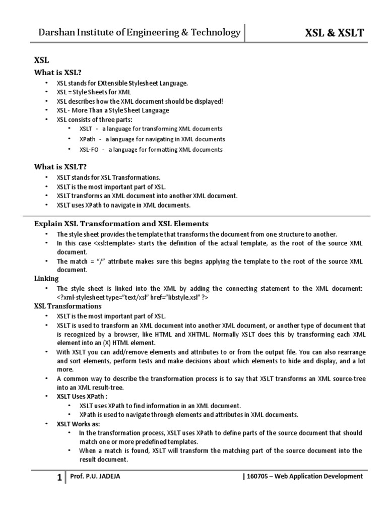 E-Wad - XSL and XSLT - 12112014 - 055825am | PDF | Xslt | X Path