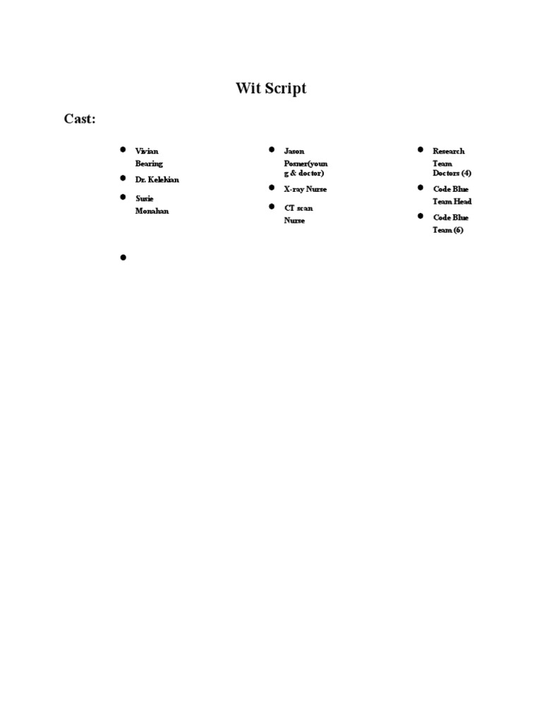 Wit Script | Download Free PDF | Ovarian Cancer | Cancer