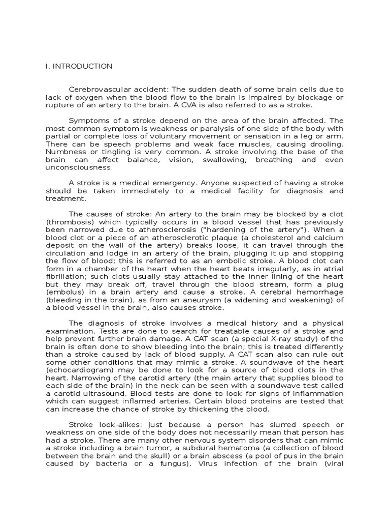 Cva Case Study | Download Free PDF | Cerebrum | Brainstem