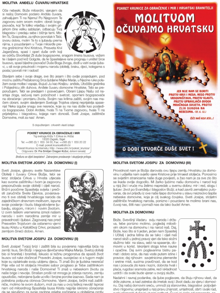 Molitva Anđela Čuvaru Za Hrvatsku | PDF