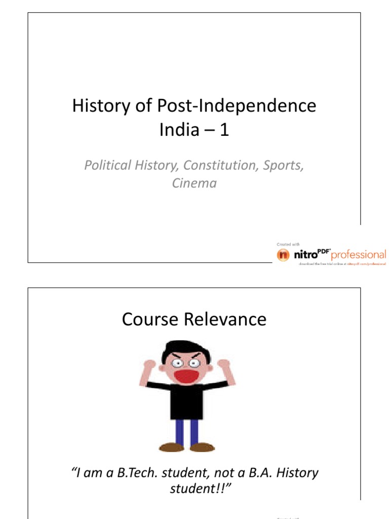 History of Post-Independence India - 1 History of Post-Independence ...
