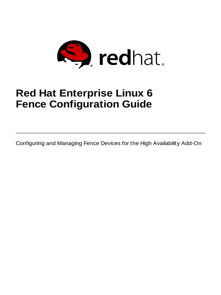 Red Hat Enterprise Linux-6-Fence Configuration Guide-En-US | PDF ...