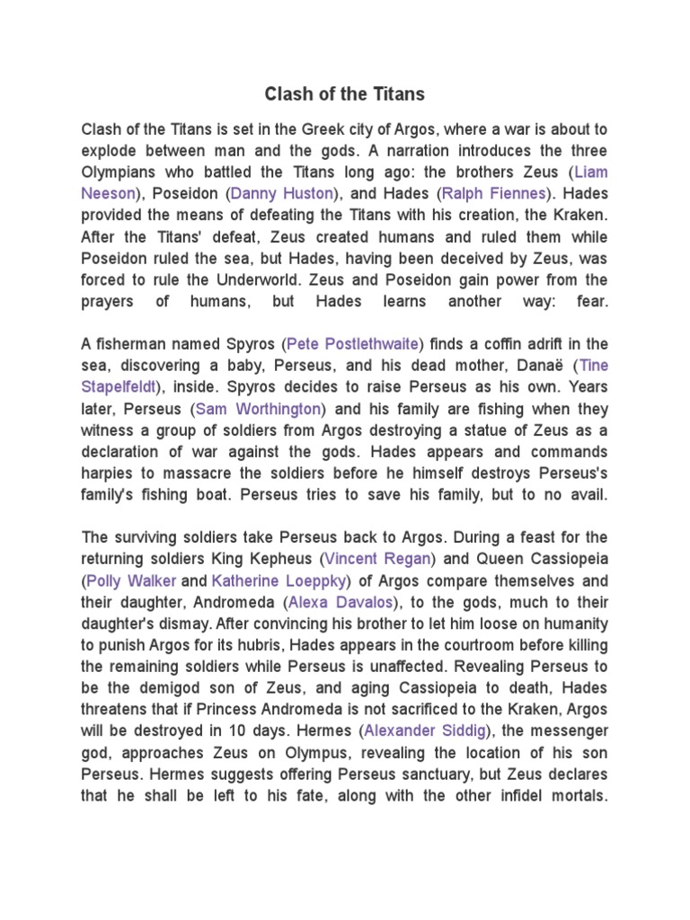 Clash of the Titans summary | Mythological Characters | Greek Deities ...