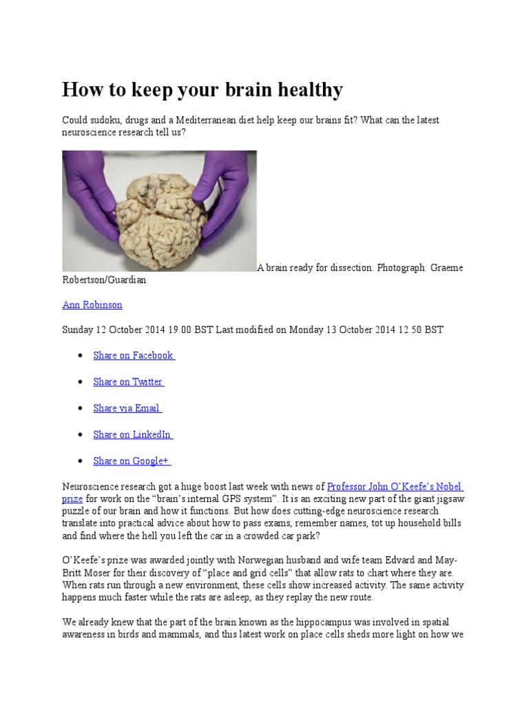How To Keep Your Brain Healthy | PDF | Dementia | Brain