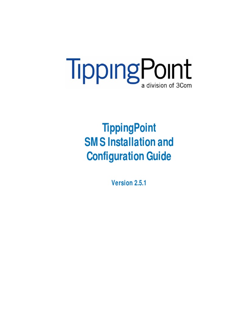 Tippingpoint Sms Installation and Configuration Guide | PDF ...