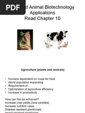 Biotechnology In Plants And Animals