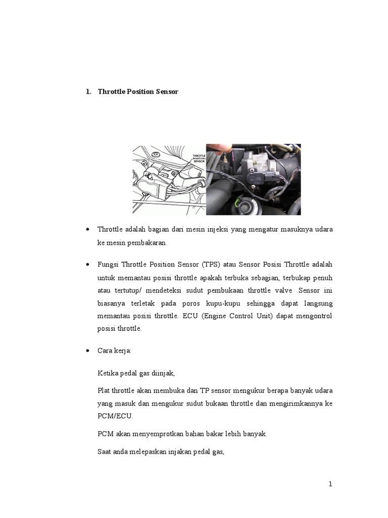 Fungsi Throttle Position Sensor | PDF | Komputer | Teknologi & Rekayasa