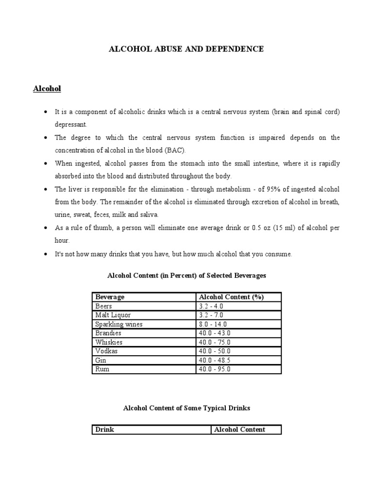 Alcohol Abuse and Dependence | PDF | Alcoholism | Drug Rehabilitation