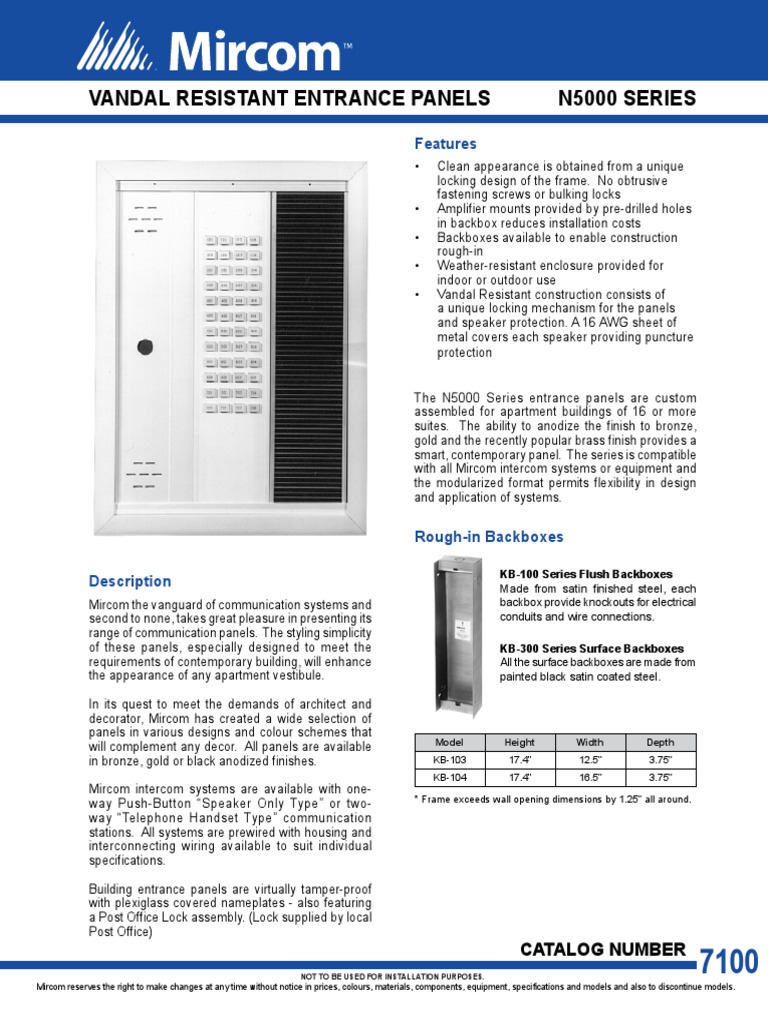 Mircom 500-D60 Data Sheet | PDF