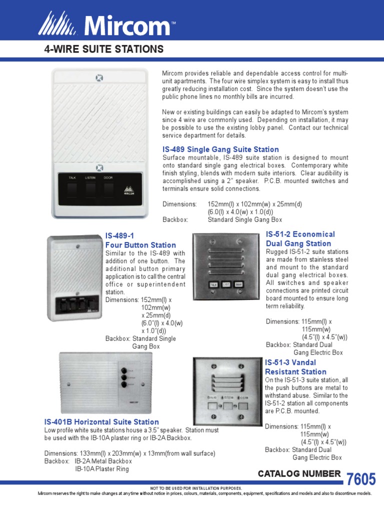 Mircom IS-489 Data Sheet | PDF | Loudspeaker | Amplifier