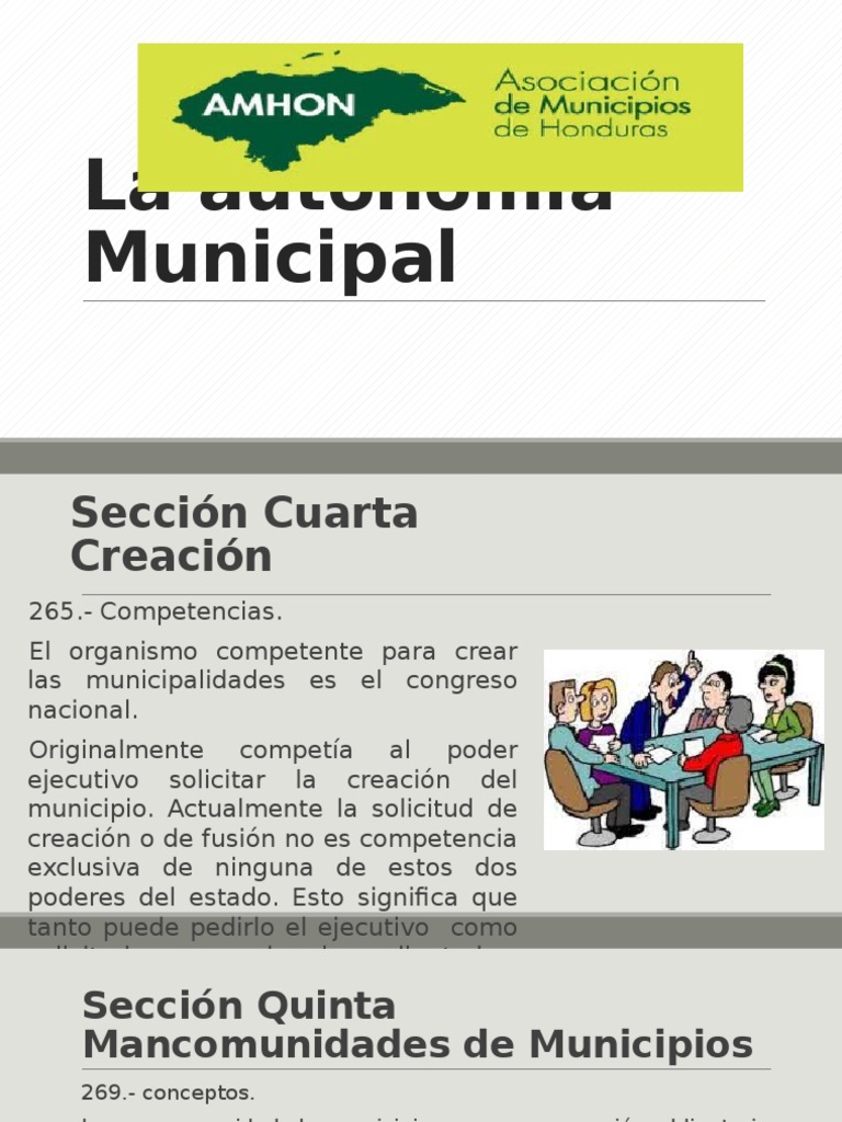 La autonomía municipal y la organización de los gobiernos locales en el ...