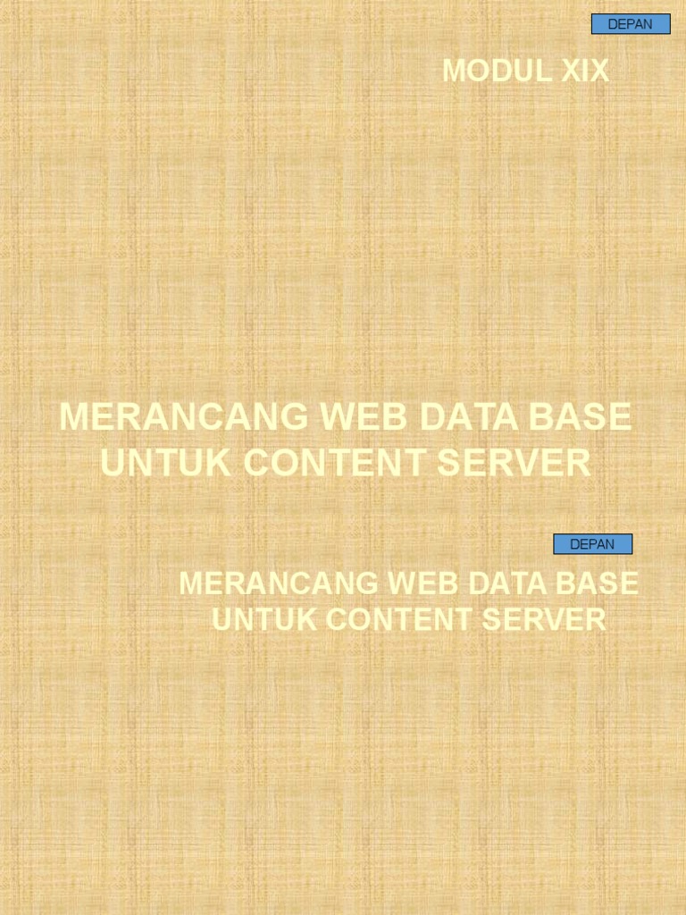 Merancang Web Data Base Untuk Content Server | PDF | Komputer