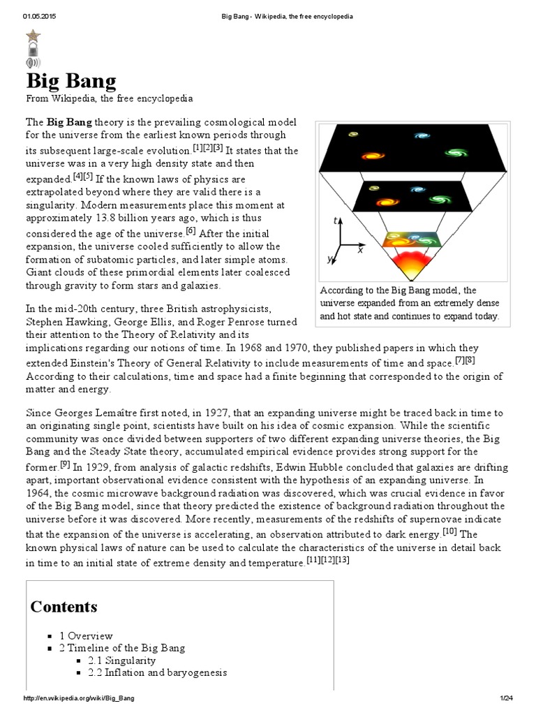Big Bang - Wikipedia, The Free Encyclopedia | PDF | Big Bang | Physical ...
