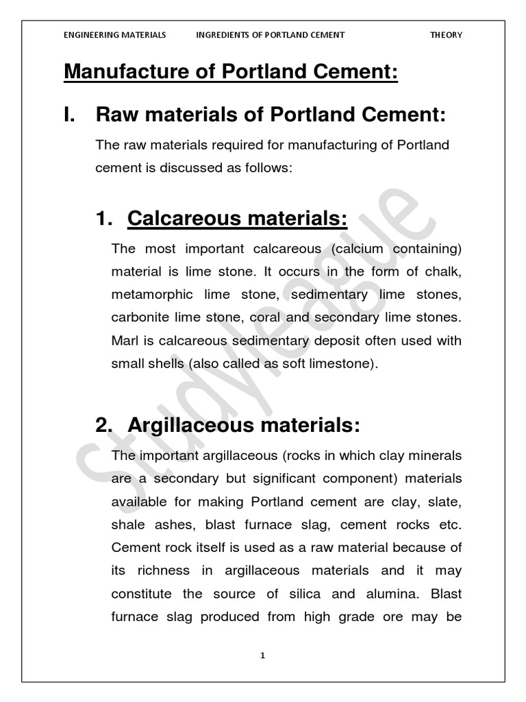 Cement T3 Theory | PDF | Limestone | Cement