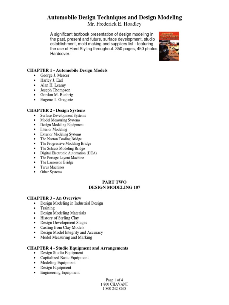 Automobile Design Techniques and Design Modeling: Mr. Frederick E ...