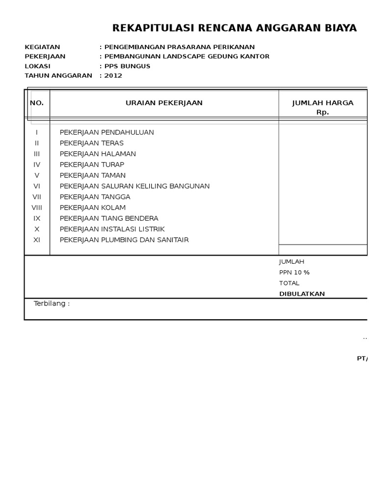 Boq Kantor Lanscape Okeeee | PDF