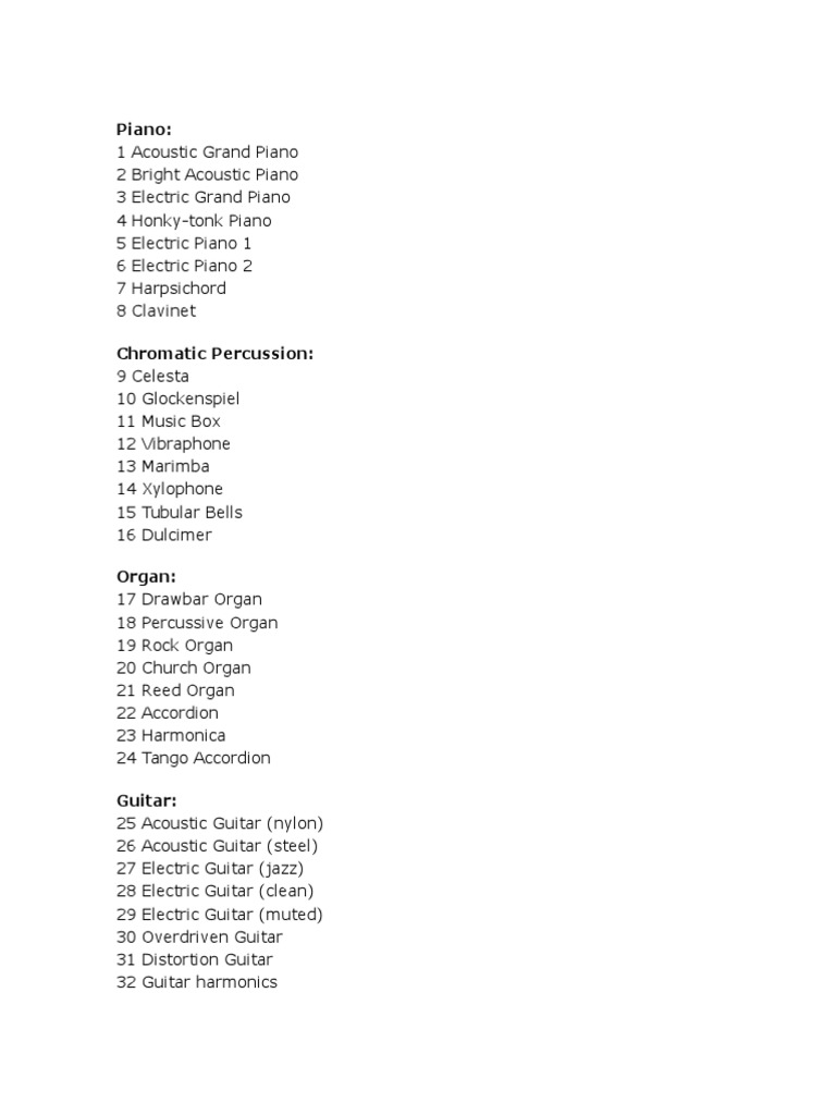 General Midi List | PDF