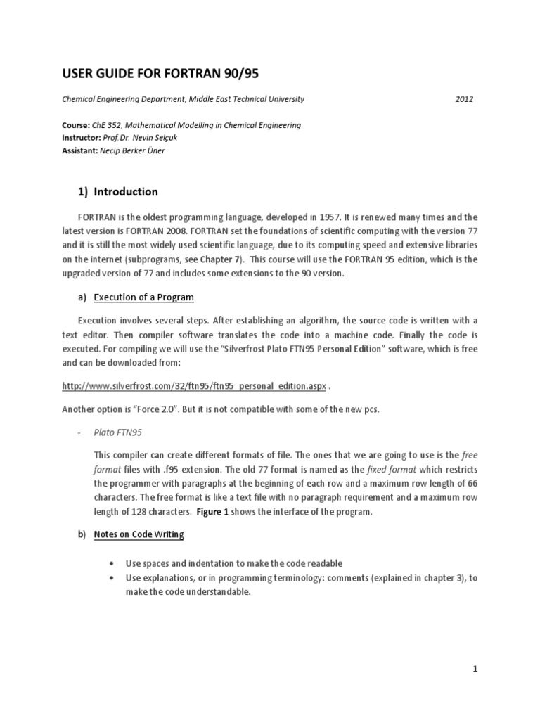 User Guide for Fortran 90/95 | PDF | Subroutine | Control Flow