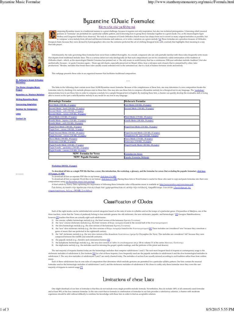 Byzantine Music Composition Guide | PDF | Mode (Music) | Eastern ...