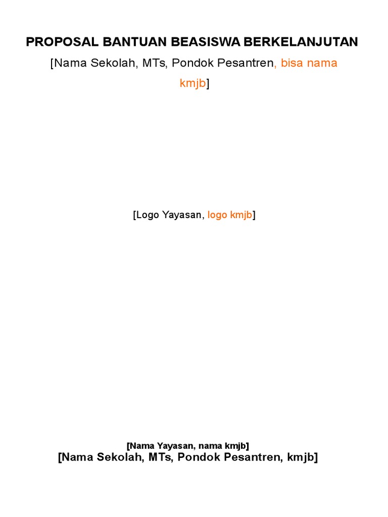 Contoh Proposal Beasiswa | PDF