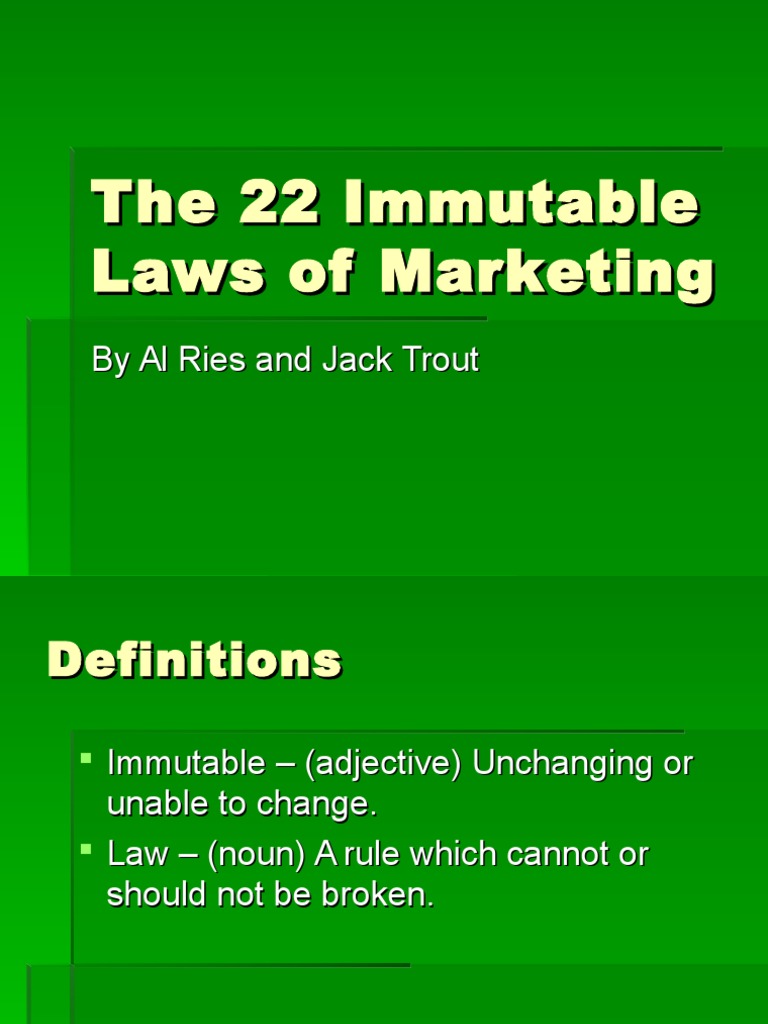 22 Immutable Laws of Marketing | PDF | Transport | Computing And ...