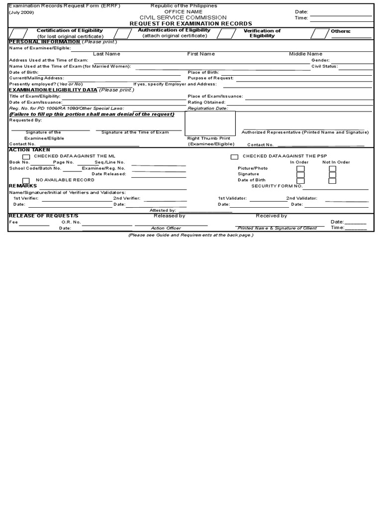 CSC ERRF FORM | Applications Of Cryptography | Identity Document