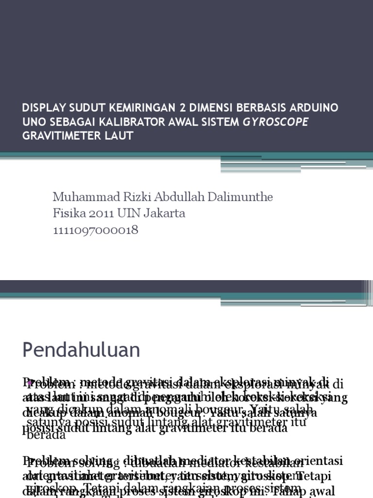 Display Sudut Kemiringan 2 Dimensi Berbasis Arduino | PDF | Teknologi ...