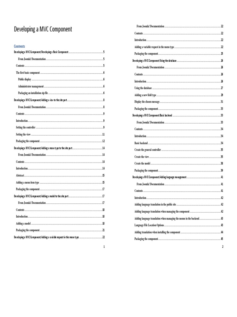 Developing A MVC Component | PDF | Joomla | Model–View–Controller