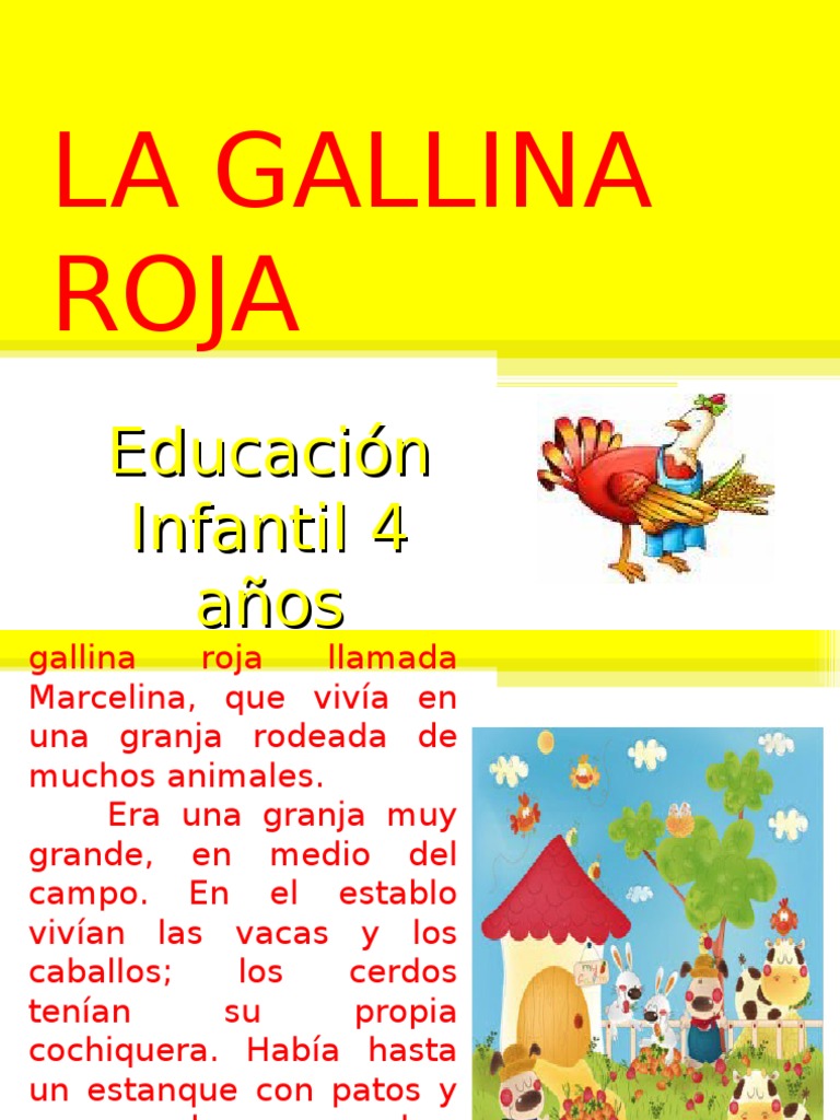 La Gallinita Roja: Cuento Infantil | PDF