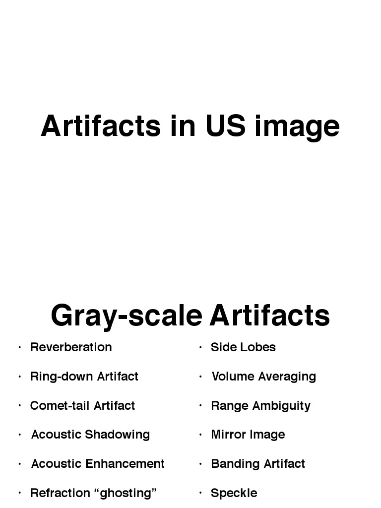 US Imaging Artifacts Explained | PDF | Home & Garden