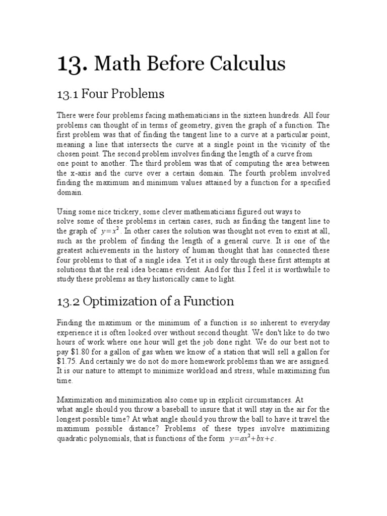 Math Before Calculus (Find The Tangent Line Without Calculus) | PDF ...
