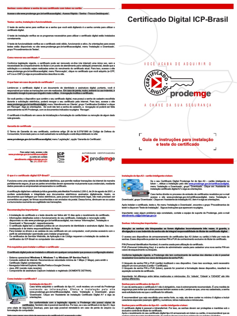 Certificado Prodemge | PDF | Certificado de chave pública | Software de ...
