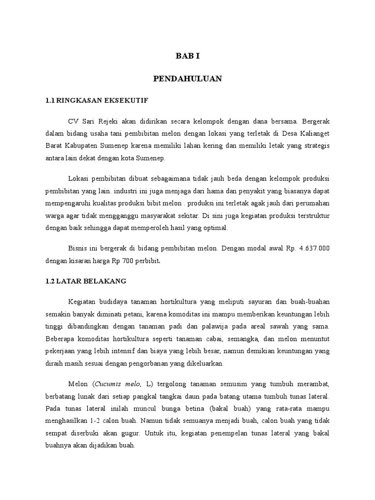 Proposal Budidaya Melon Part III | PDF