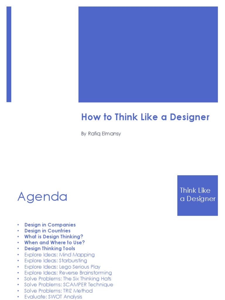 How Designers Think | PDF | Design Thinking | Swot Analysis