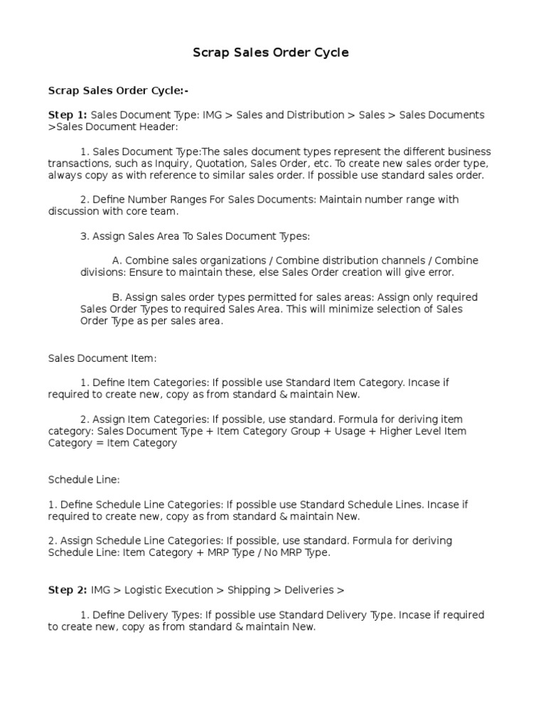 Scrap Sales Order Cycle - SAP SD | PDF | Scrap | Point Of Sale