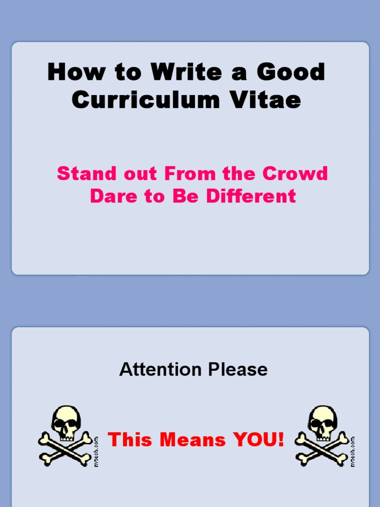 How To Write A Good CV | PDF | Ellipsis | Résumé