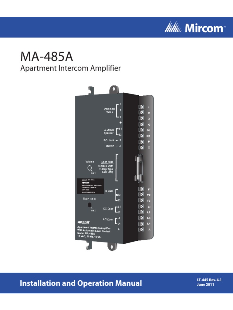 Mircom MA-485A User Manual | Battery (Electricity) | Radio