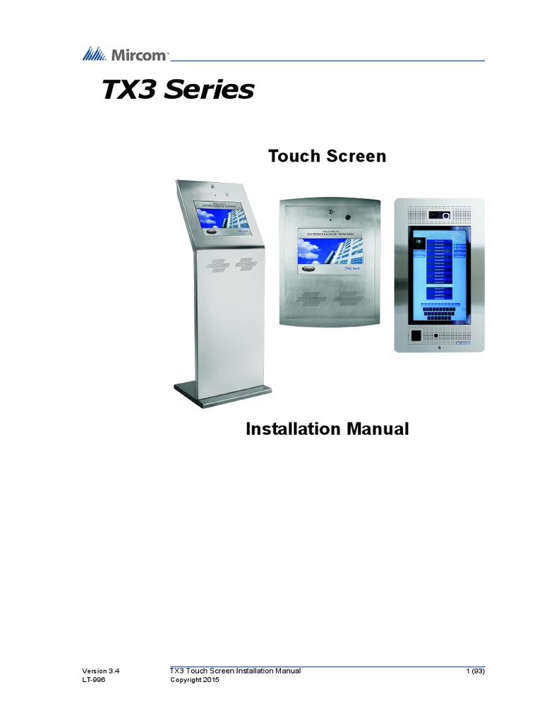 Mircom TX3-TOUCH-F15-A User Manual | Power Supply | Computer Network