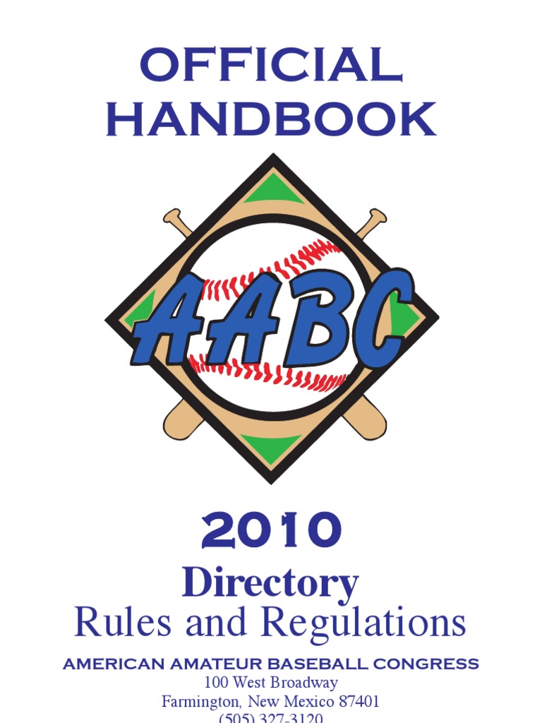 AABC 2010 Rules and Regulations Handbook) | PDF | Pitcher | Leisure