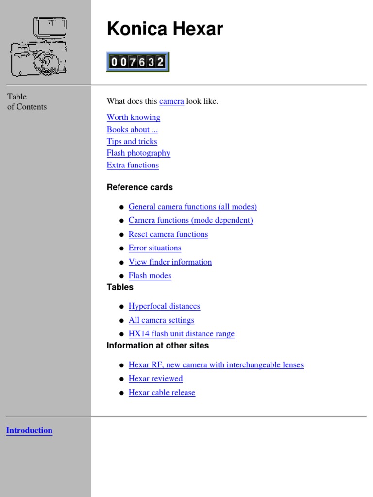 Konica Hexar Camera Guide | PDF | Exposure (Photography) | Shutter Speed