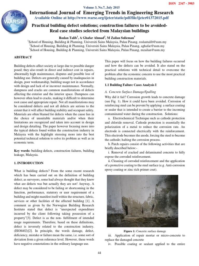 Practical Building Defect Solutions Construction Failures To Be Avoided ...