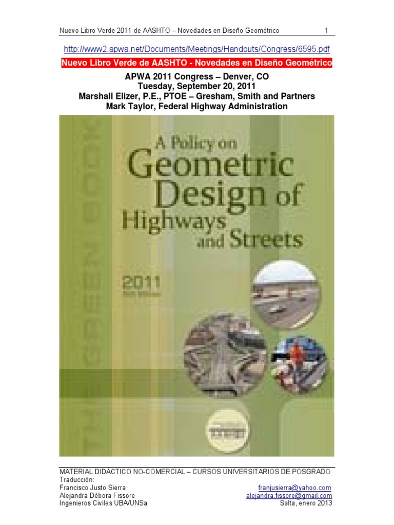 Geometric Desing AASHTO | PDF | Peatonal | Diseño