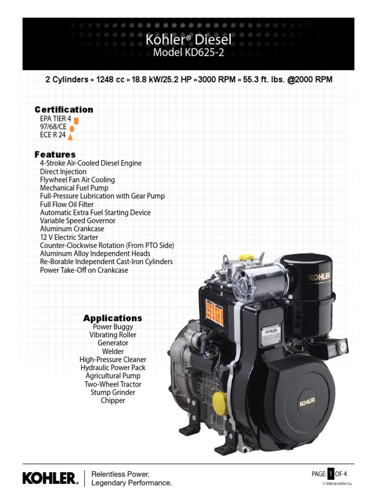79413263 - Kohler® DieselModel KD625-2.pdf | Diesel Engine | Engines