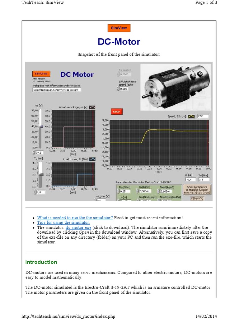 Techteach - No Simview DC Motor Index | PDF | Electricity | Mechanics