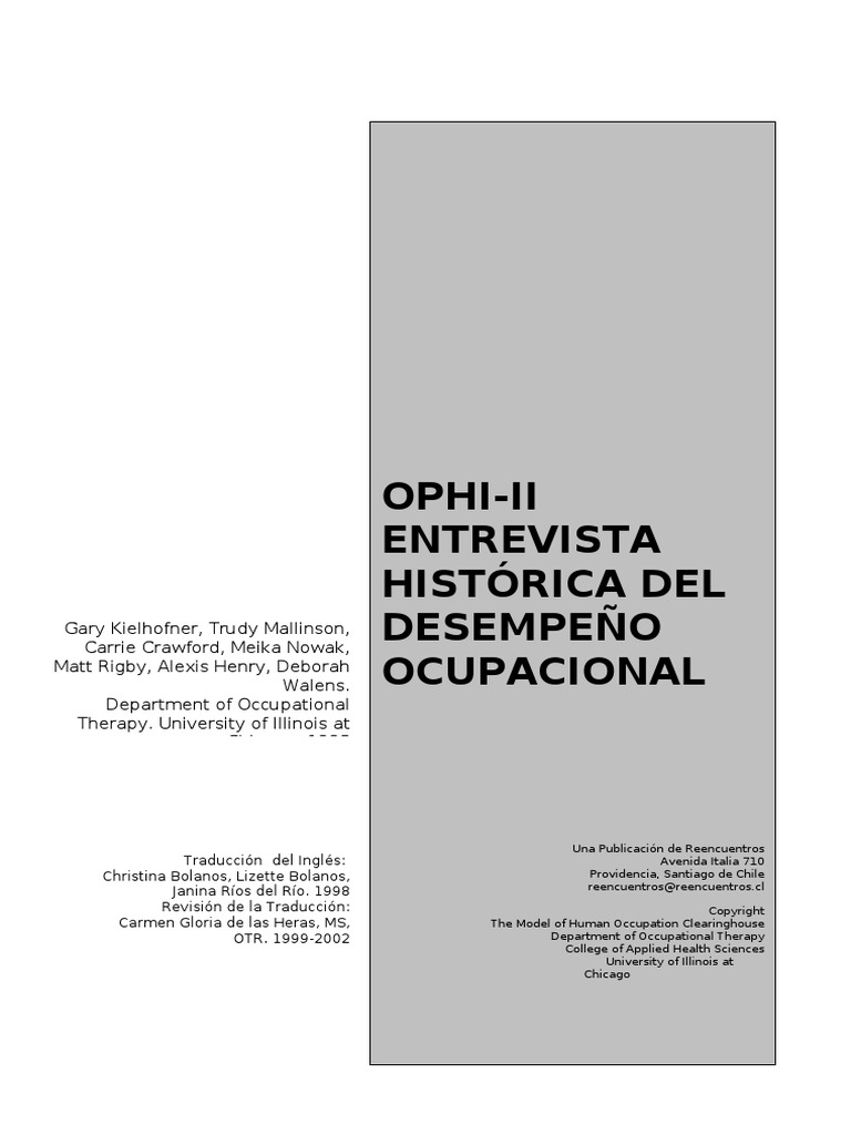 Ophi Ii | PDF | Comportamiento | Psicoterapia